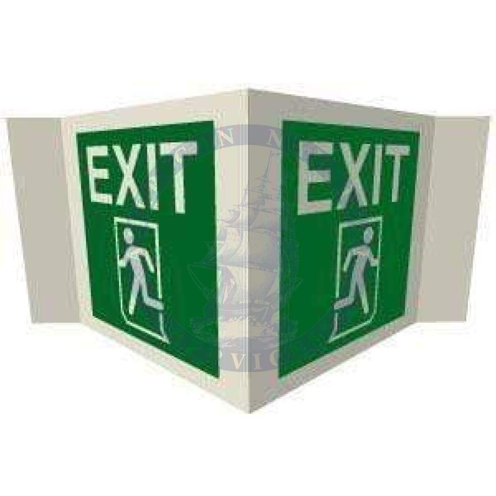 Marine Direction Sign: Panoramic EXIT + Running man picto 200mm high ...