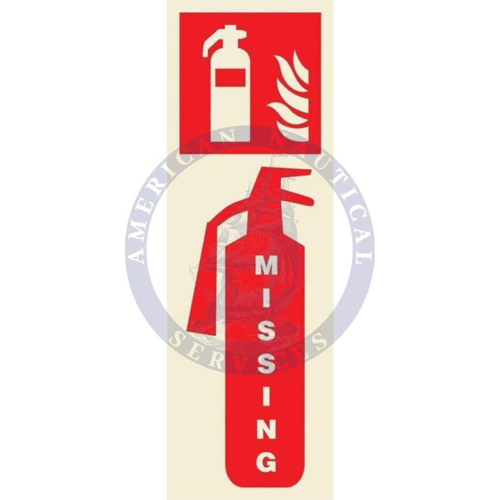 Marine Fire Equipment Sign: Extinguisher missing - Amnautical
