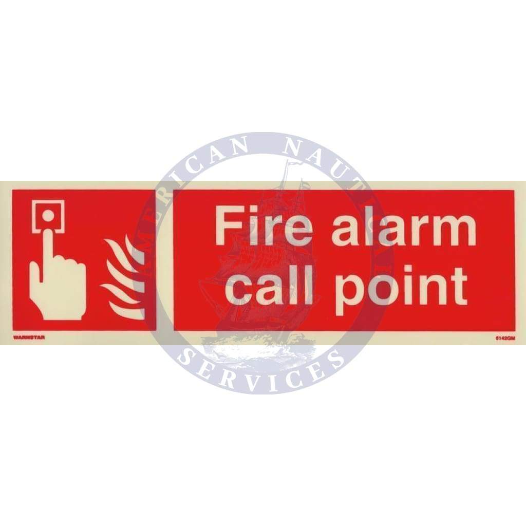Marine Fire Equipment Sign: Fire Alarm Call Point + symbol - Amnautical