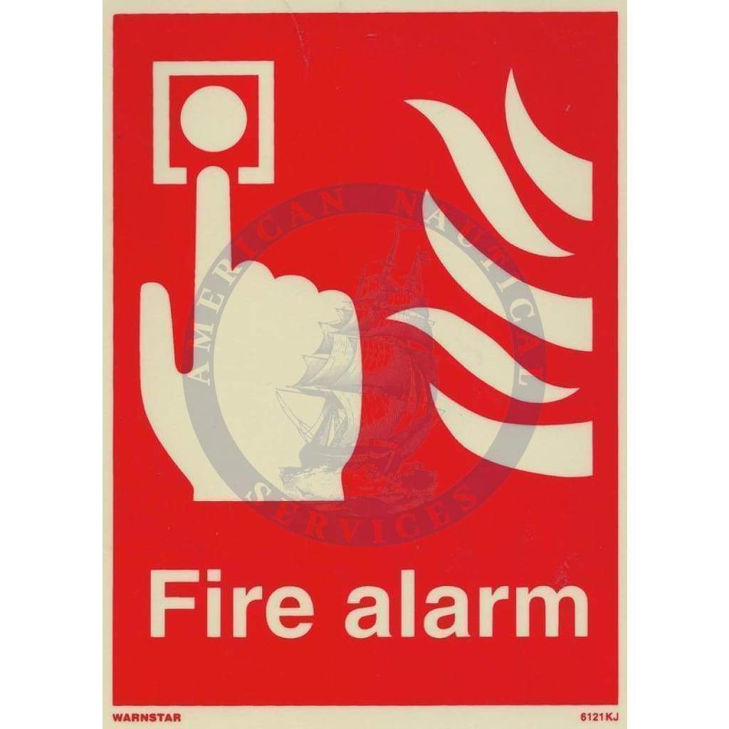 Marine Fire Equipment Sign: Fire Alarm + Symbol - Amnautical