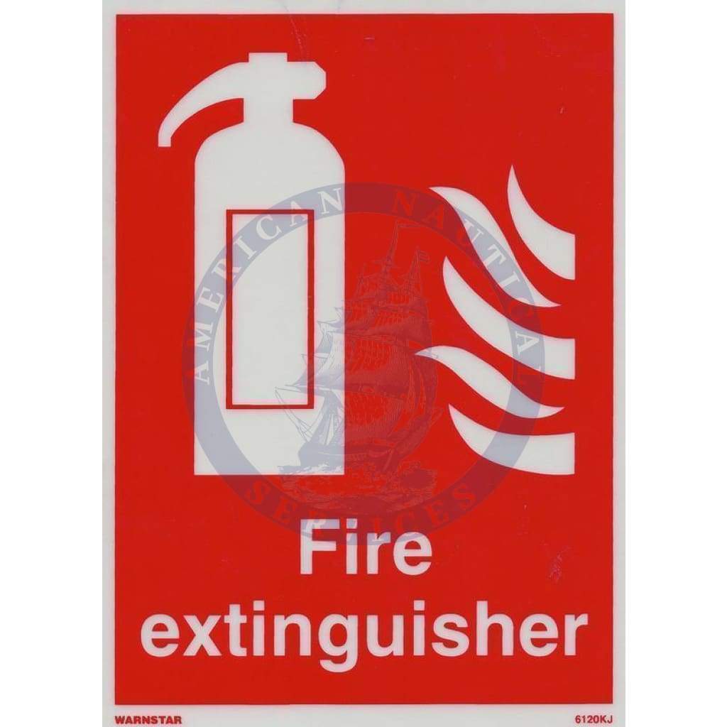 Marine Fire Equipment Sign: Fire Extinguisher + Symbol - Amnautical