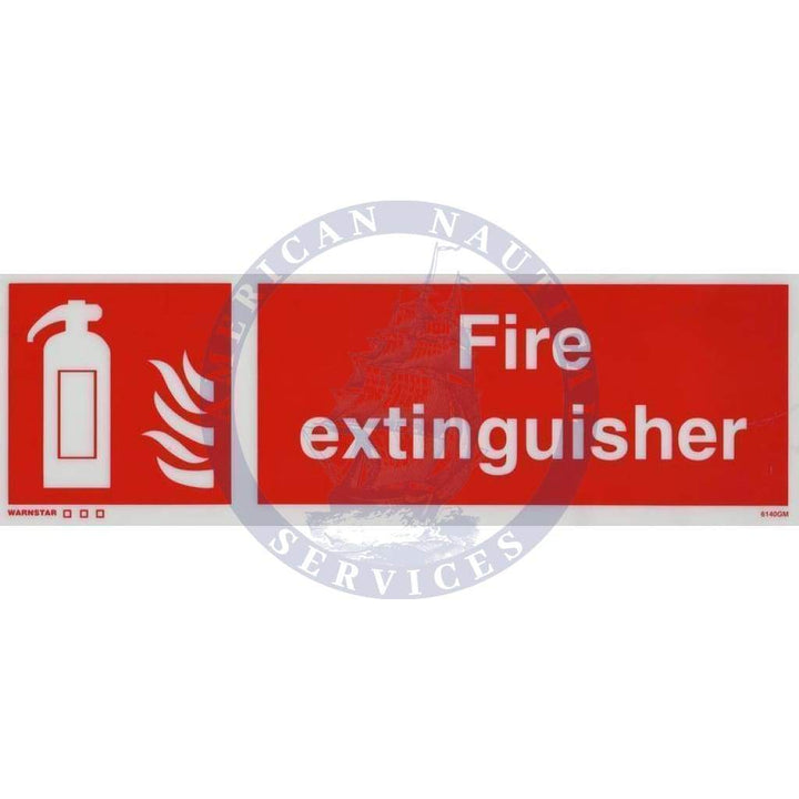 Marine Fire Equipment Sign: Fire Extinguisher + symbol - Amnautical