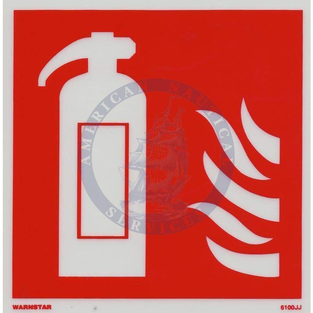 Marine Fire Equipment Sign: Fire Extinguisher Symbol - Amnautical