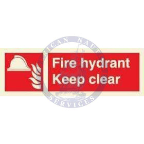 Marine Fire Equipment Sign: Fire Hydrant Keep Clear - Amnautical