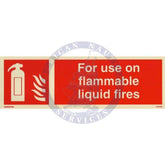 Marine Fire Equipment Sign: For Use on Flammable Liquid Fires + symbol ...