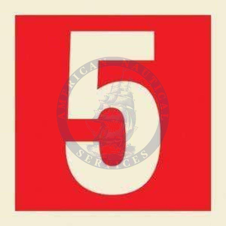 Marine Fire Equipment Sign: Number 5 - Amnautical