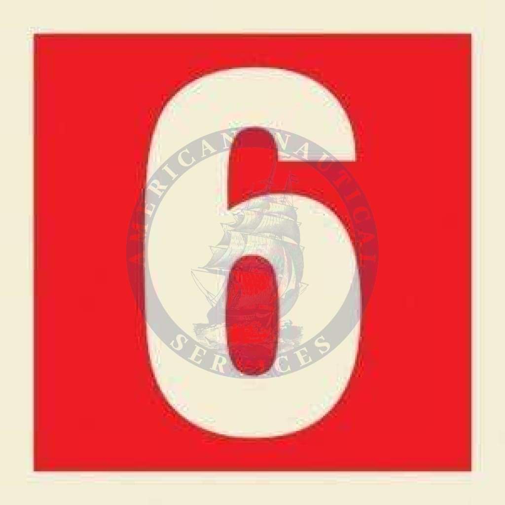 Marine Fire Equipment Sign: Number 6 - Amnautical