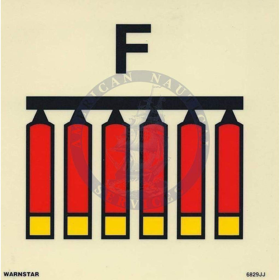 Marine Fire Sign, IMO Fire Control Symbol: Fixed Foam Fire Extinguishe ...