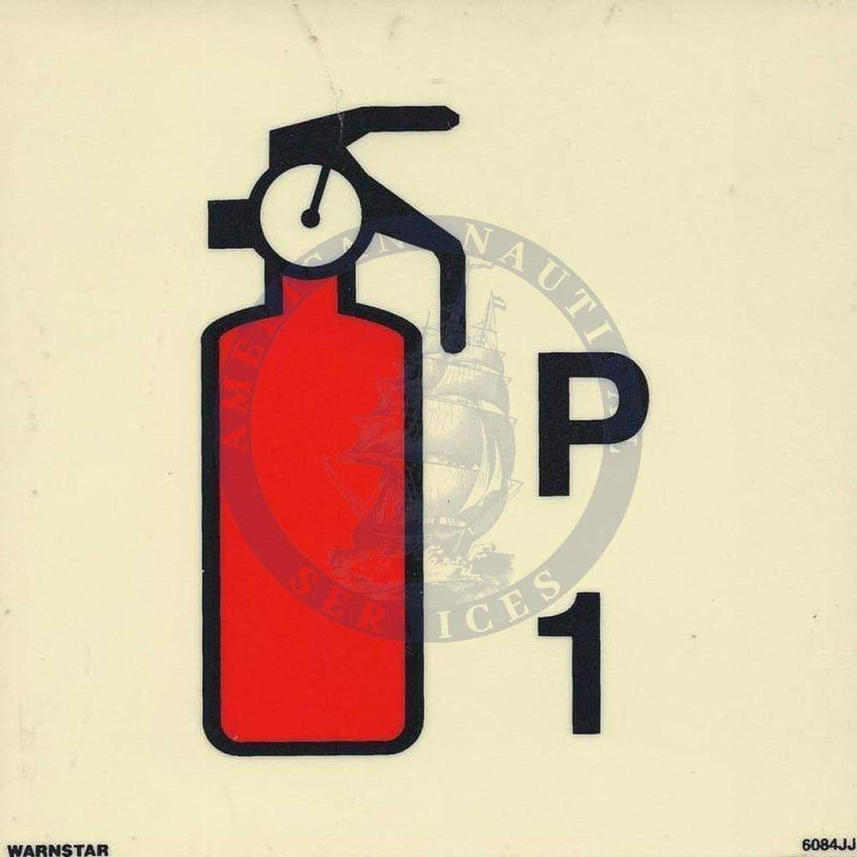 Marine Fire Sign, IMO Fire Control Symbol: Powder Fire Extinguisher (1 ...