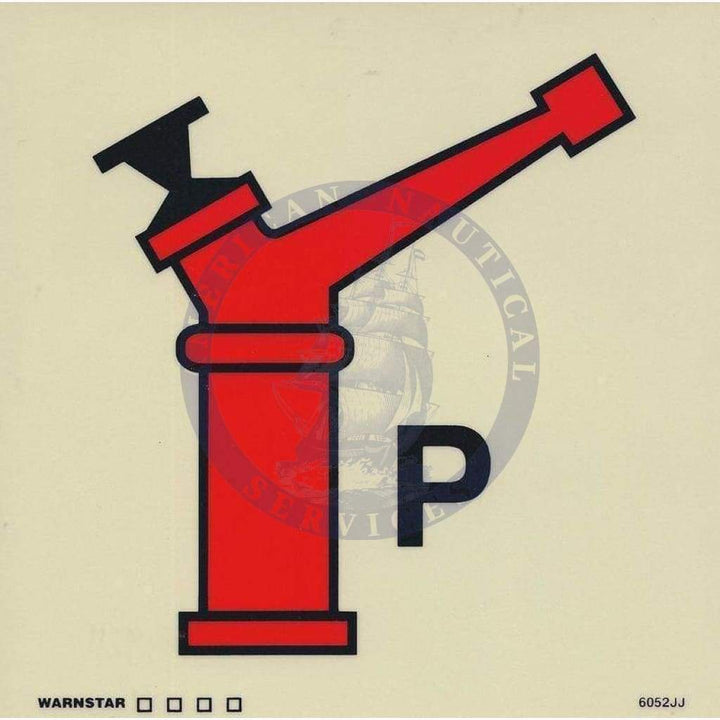 Marine Fire Sign, IMO Fire Control Symbol: Powder Monitor (Gun ...