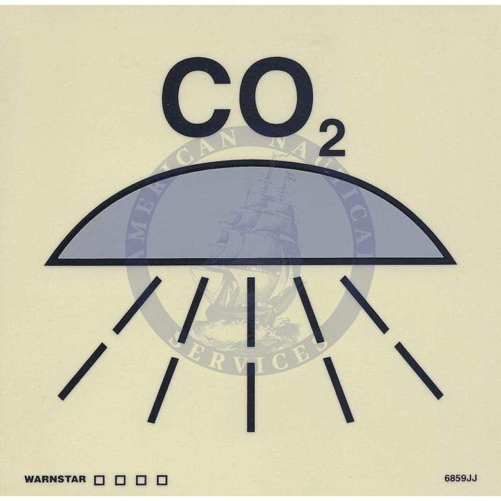 Marine Fire Sign, IMO Fire Control Symbol: Space Protected By CO2 ...