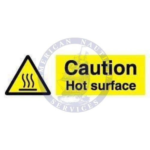 Marine Hazard Sign: Caution Hot Surface - Amnautical