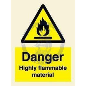 Marine Hazard Sign: Danger Highly Flammable Material - Amnautical