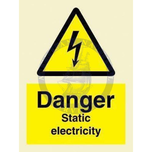 Marine Hazard Sign: Danger Static Electricity - Amnautical