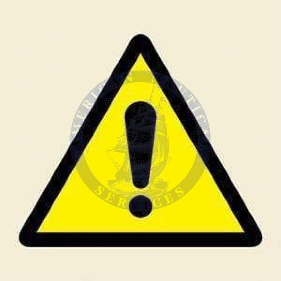 Marine Hazard Sign: General Warning ! Symbol - Amnautical