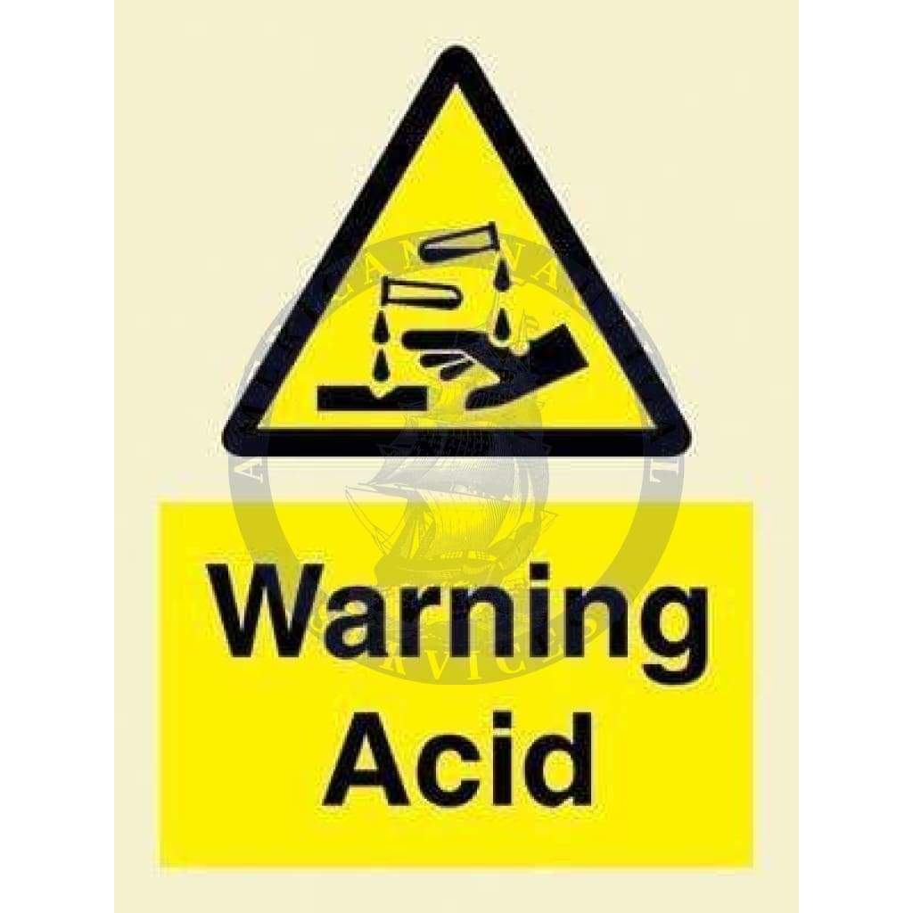 Marine Hazard Sign: Warning Acid - Amnautical