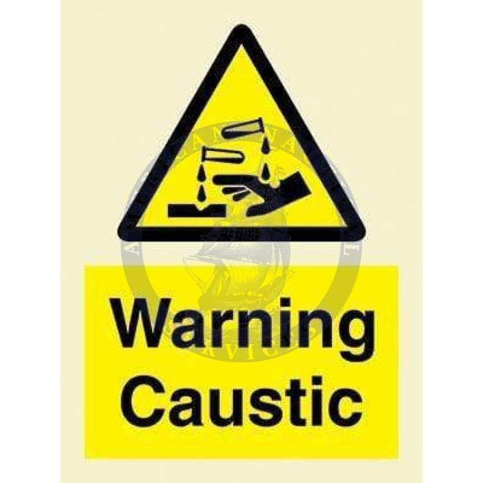 Marine Hazard Sign: Warning Caustic - Amnautical