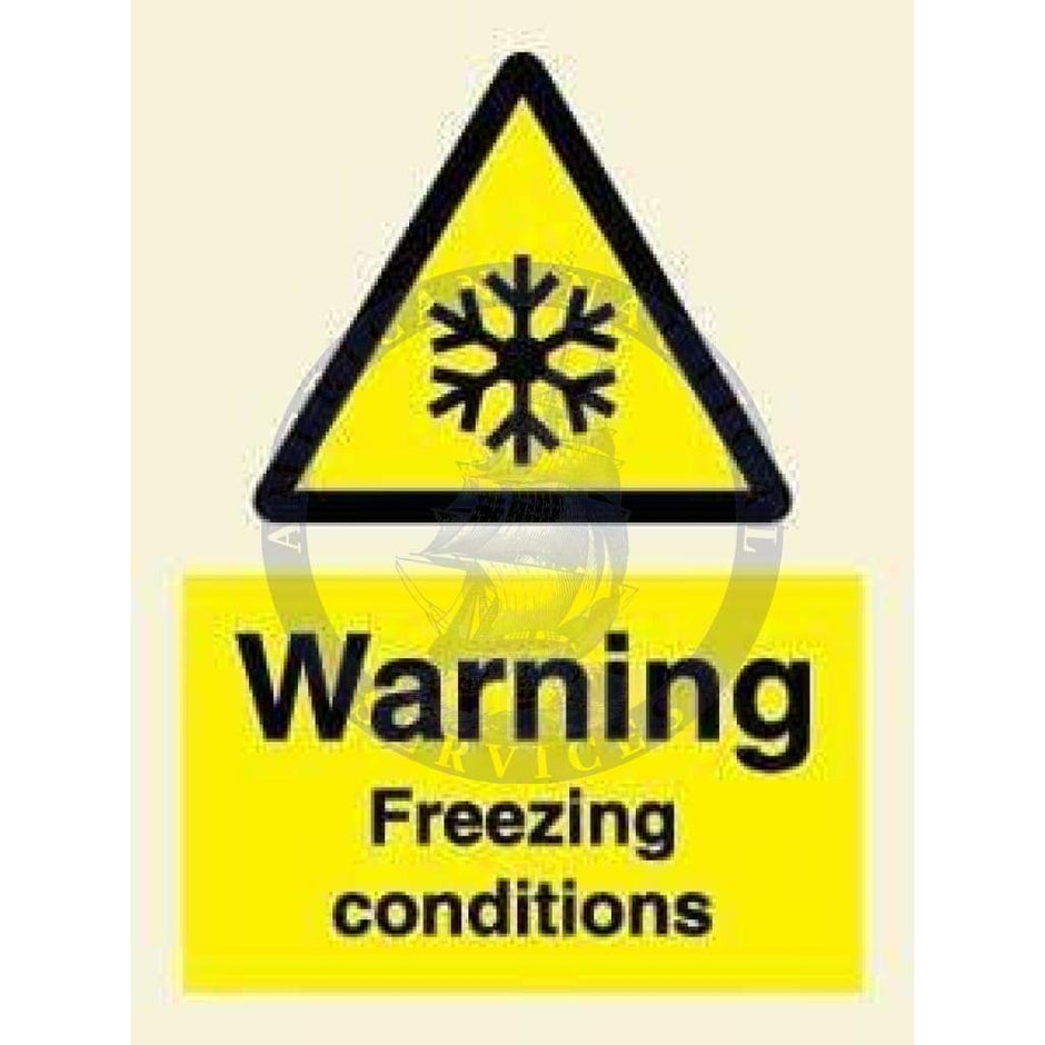 Marine Hazard Sign: Warning Freezing Conditions - Amnautical