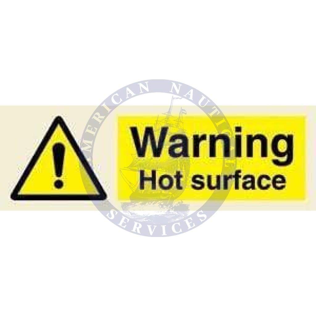 Marine Hazard Sign: Warning Hot Surface - Amnautical