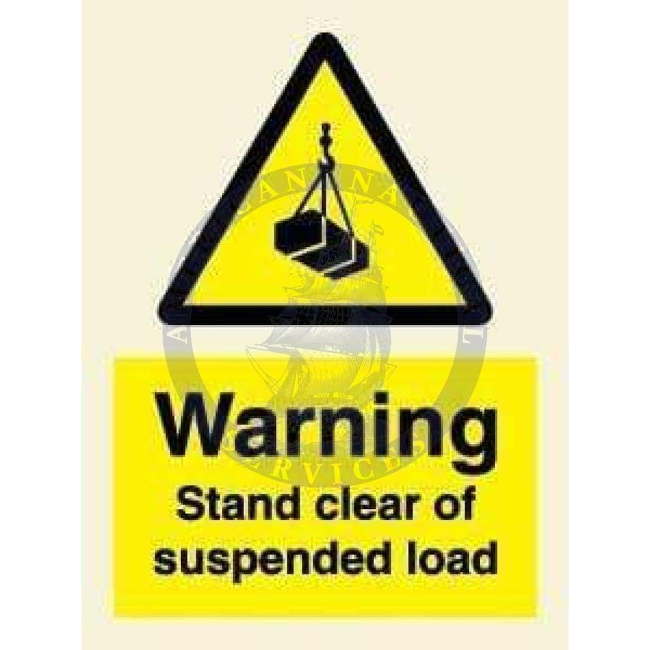 Marine Hazard Sign: Warning Stand Clear of Suspended Load - Amnautical