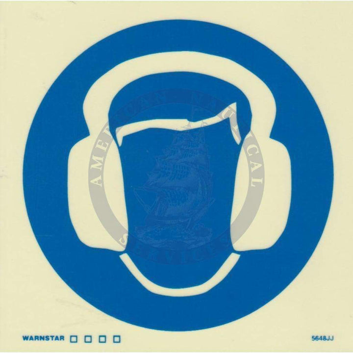 Marine Mandatory Sign: Ear Defender Symbol - Amnautical