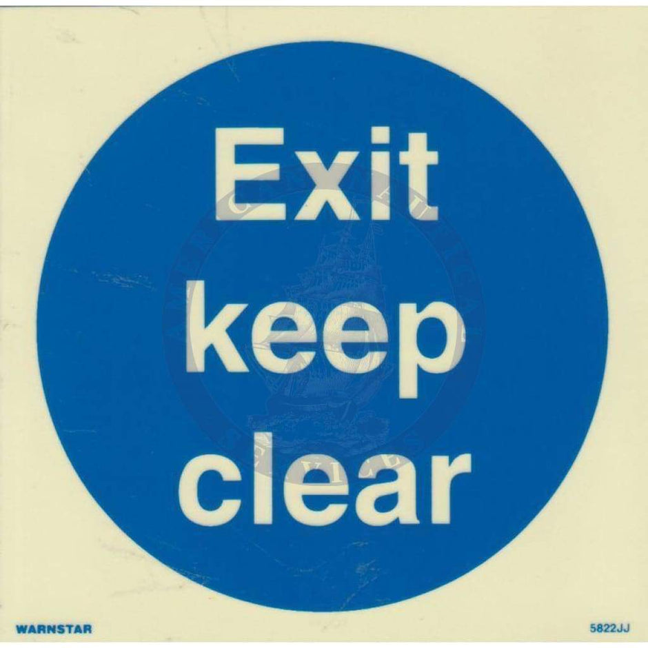 Marine Mandatory Sign: Exit Keep Clear - Amnautical
