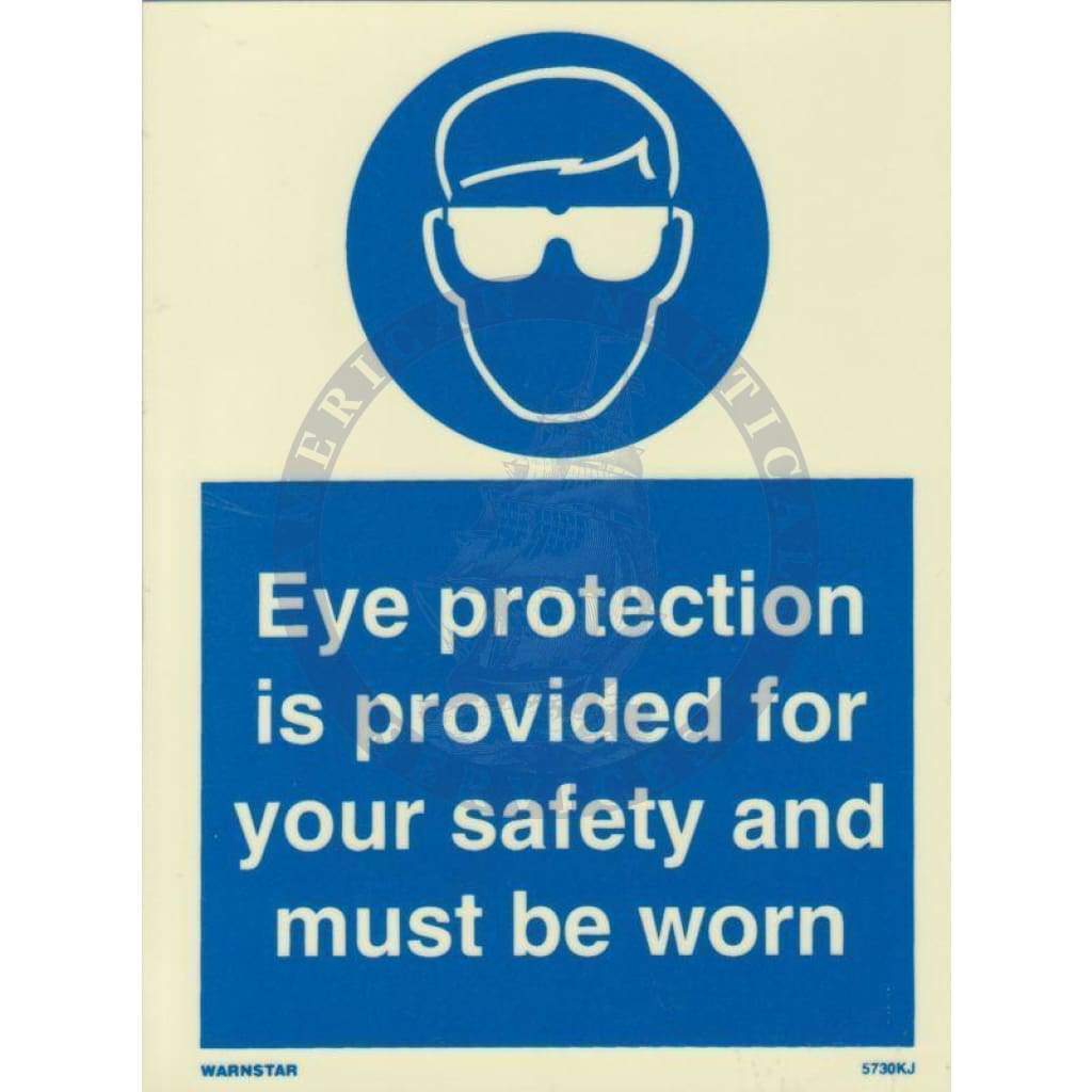Marine Mandatory Sign: Eye Protection Is Provided For Your Safety And ...