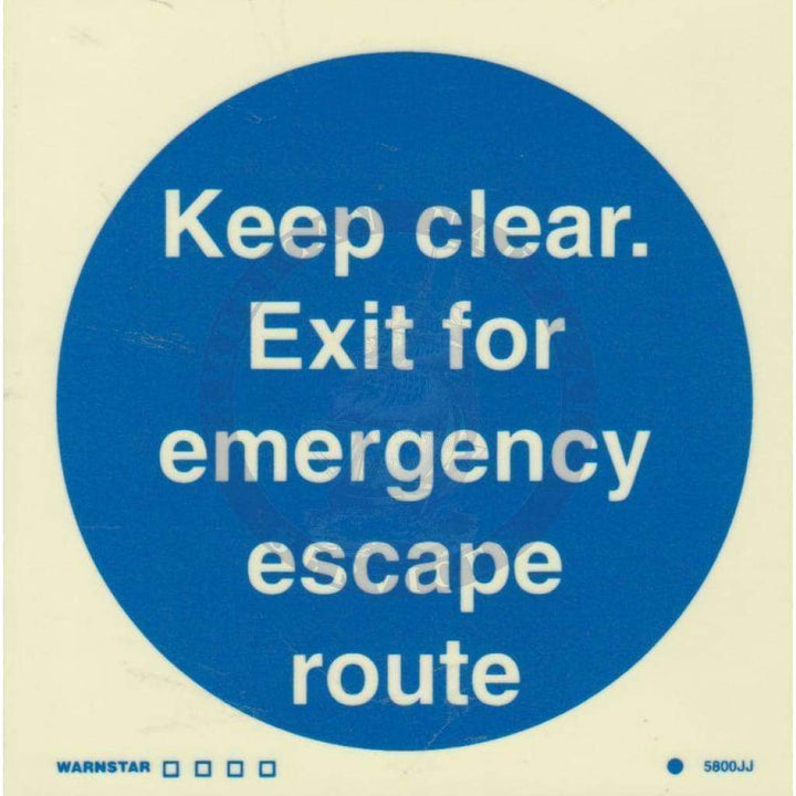 Marine Mandatory Sign: Keep Clear. Exit For Emergency Escape Route ...