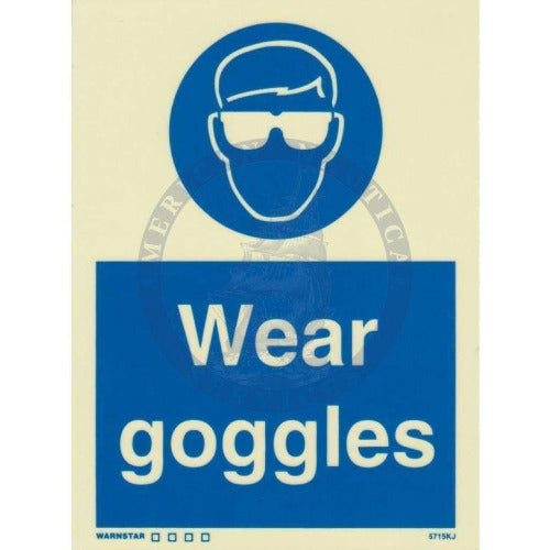 Marine Mandatory Sign: Wear Goggles + Symbol | Goggles Symbol - Amnautical