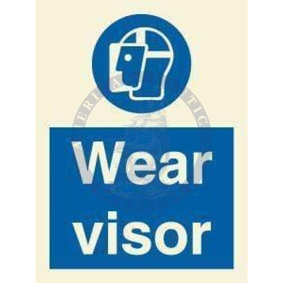 Marine Mandatory Sign: Wear Visor - Amnautical