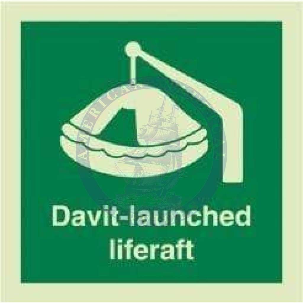 Marine Safety Sign, IMO Life Saving App. Symbol: Davit Launched Lifera ...