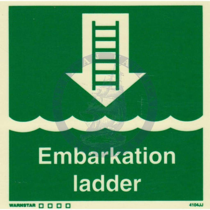 Marine Safety Sign, IMO Life Saving App. Symbol: Embarkation Ladder ...