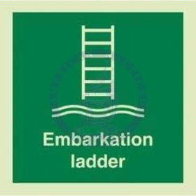 Marine Safety Sign, IMO Life Saving App. Symbol: Embarkation Ladder ...