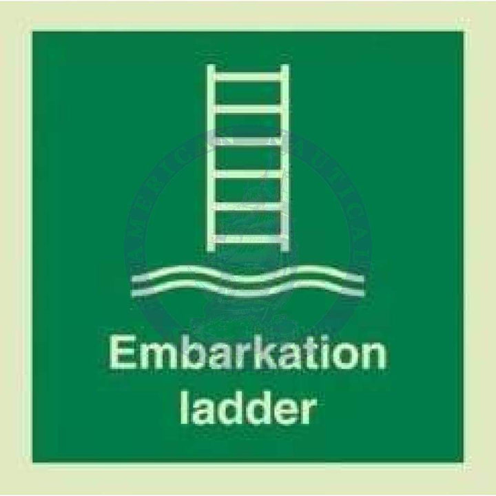 Marine Safety Sign, IMO Life Saving App. Symbol: Embarkation Ladder ...