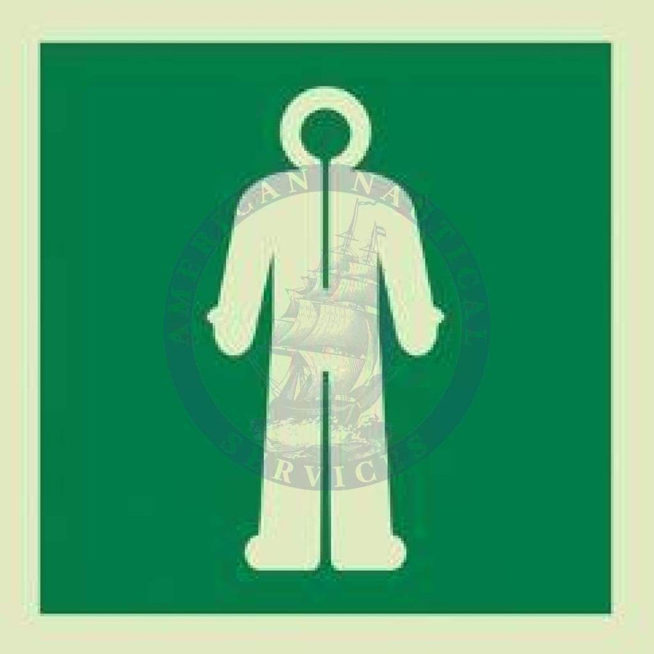Marine Safety Sign, IMO Life Saving App. Symbol: Immersion Suit - With ...