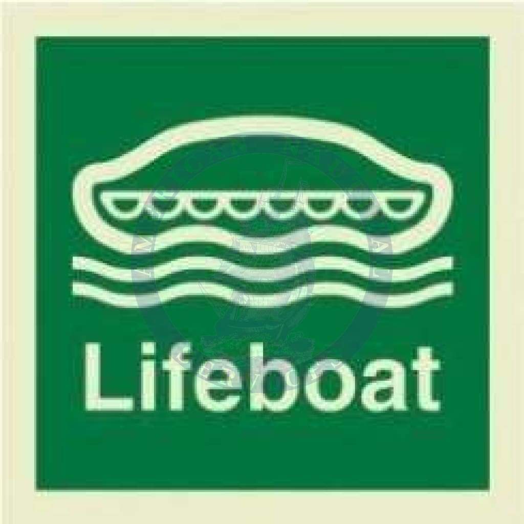 Marine Safety Sign, IMO Life Saving App. Symbol: Lifeboat - With Text ...