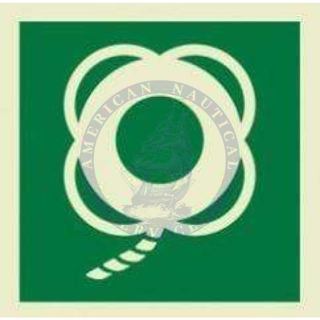 Marine Safety Sign, IMO Life Saving App. Symbol: Lifebuoy with Line ...