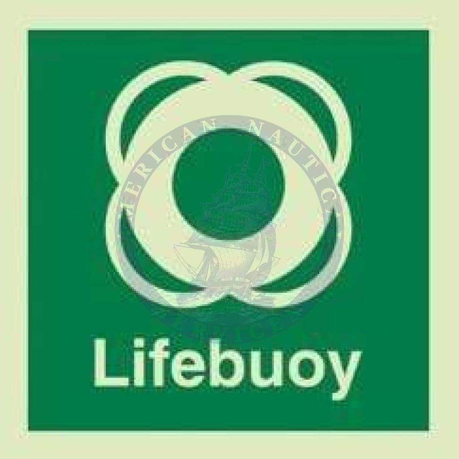 Marine Safety Sign, IMO Life Saving App. Symbol: Lifebuoy - With Text ...