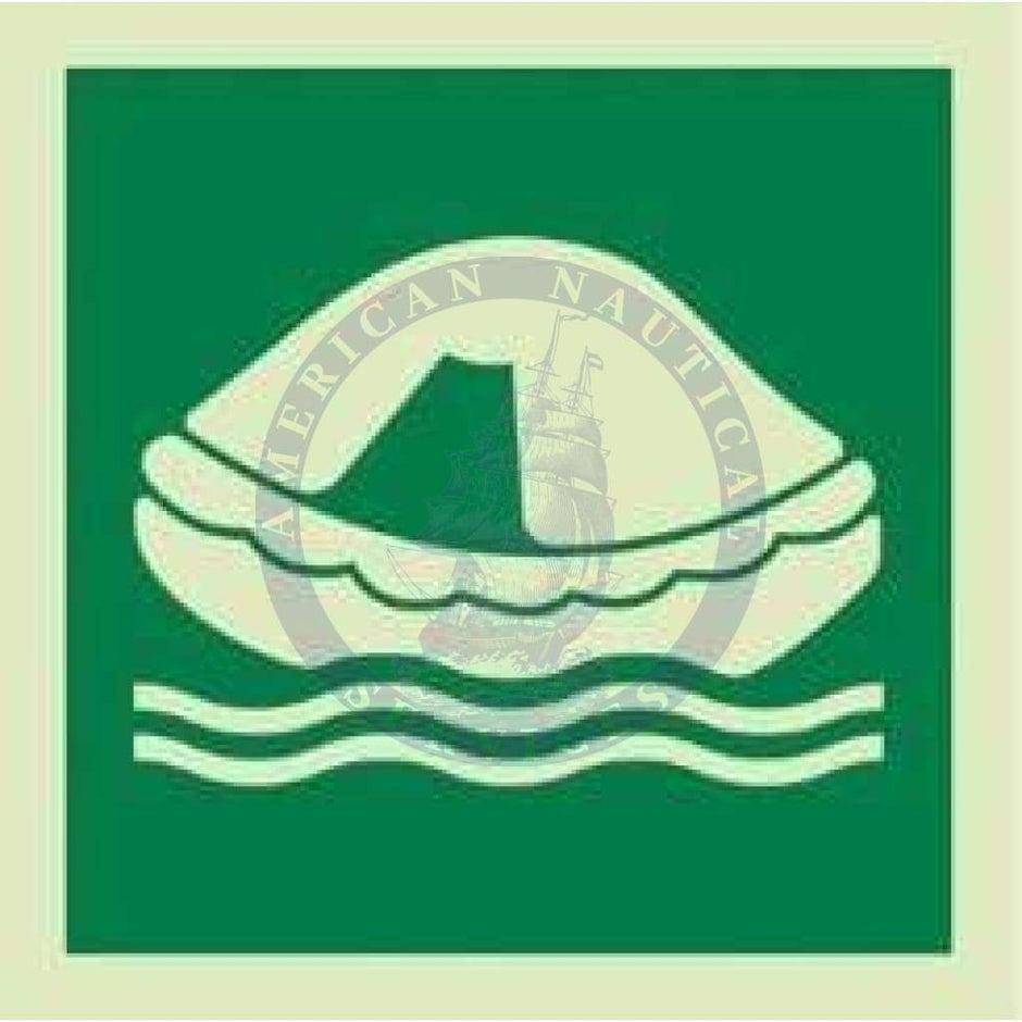 Marine Safety Sign, IMO Life Saving App. Symbol: Liferaft - Without Te ...