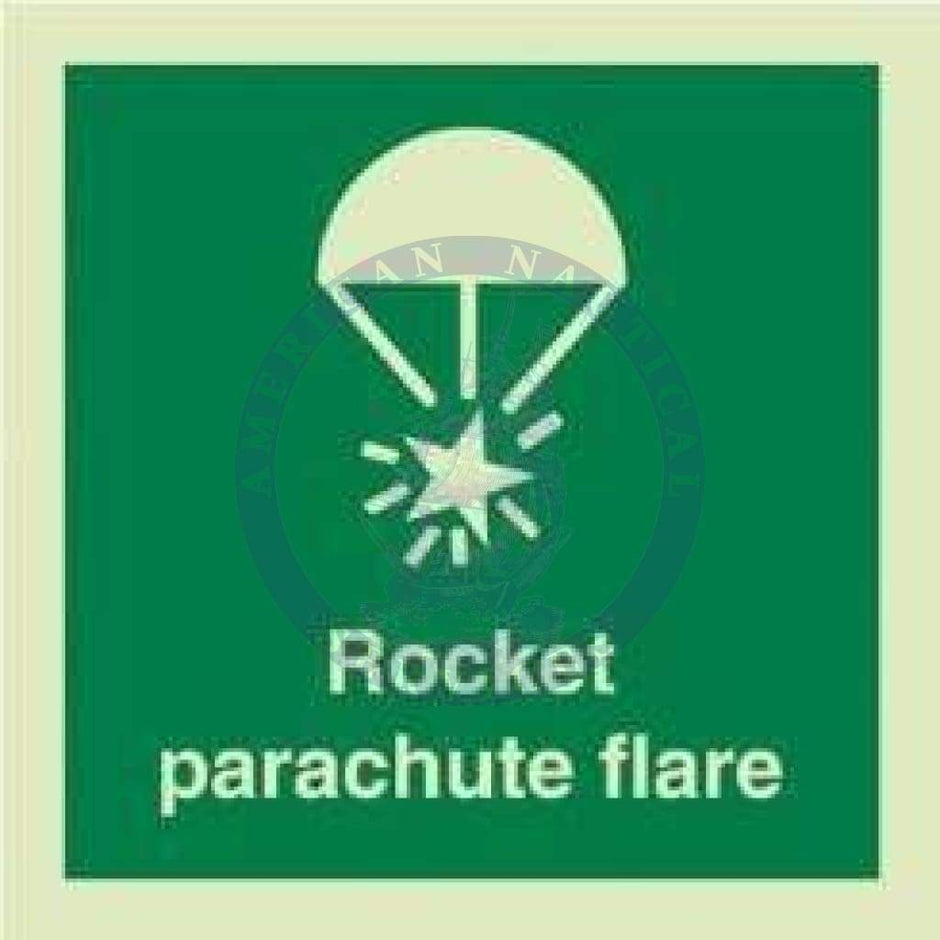 Marine Safety Sign, IMO Life Saving App. Symbol: Rocket Parachute Flar ...