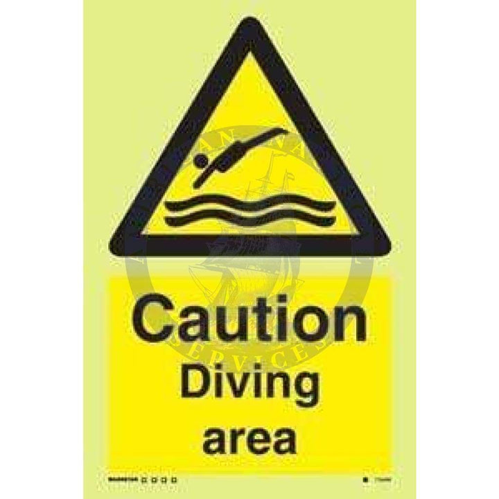 Marine Water Safety Sign: Caution Diving Area - Amnautical