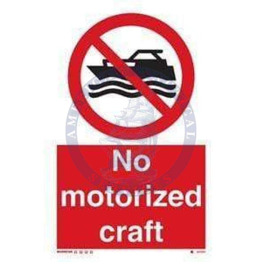 Marine Water Safety Sign: No Motorized Craft - Amnautical