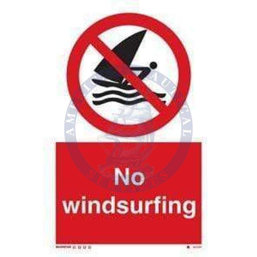 Marine Water Safety Sign: No Windsurfing - Amnautical