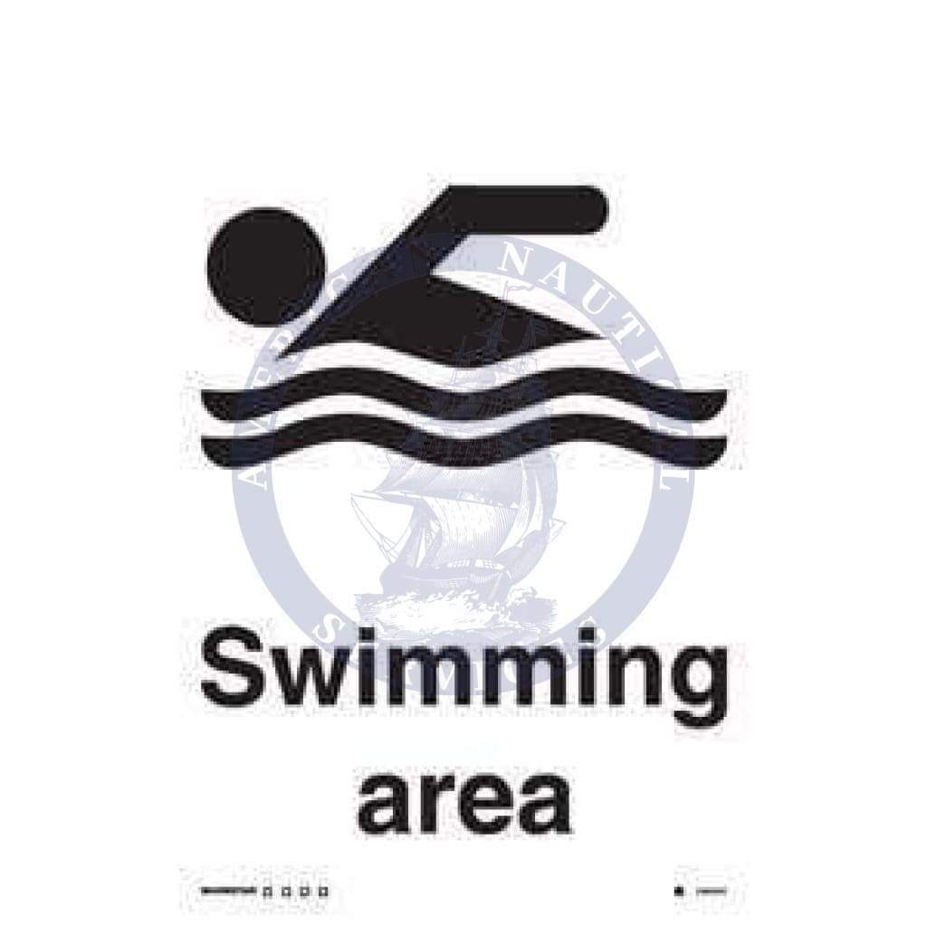 Marine Water Safety Sign: Swimming Area - Amnautical