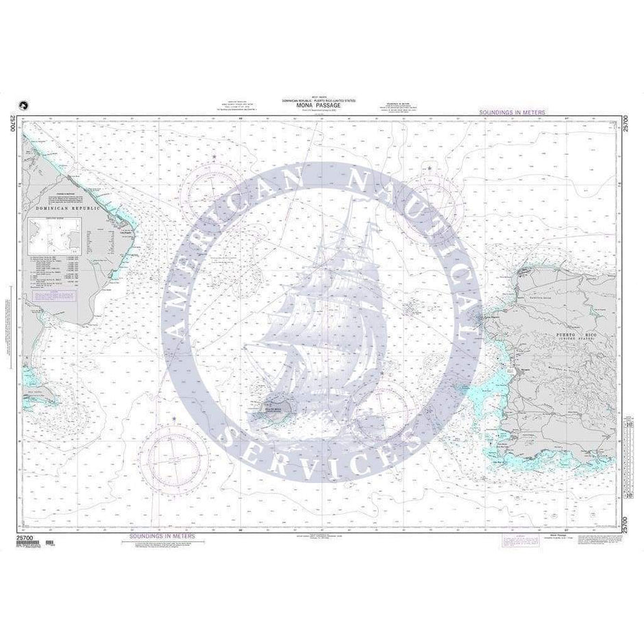 NGA Nautical Chart 25700: Mona Passage - Amnautical