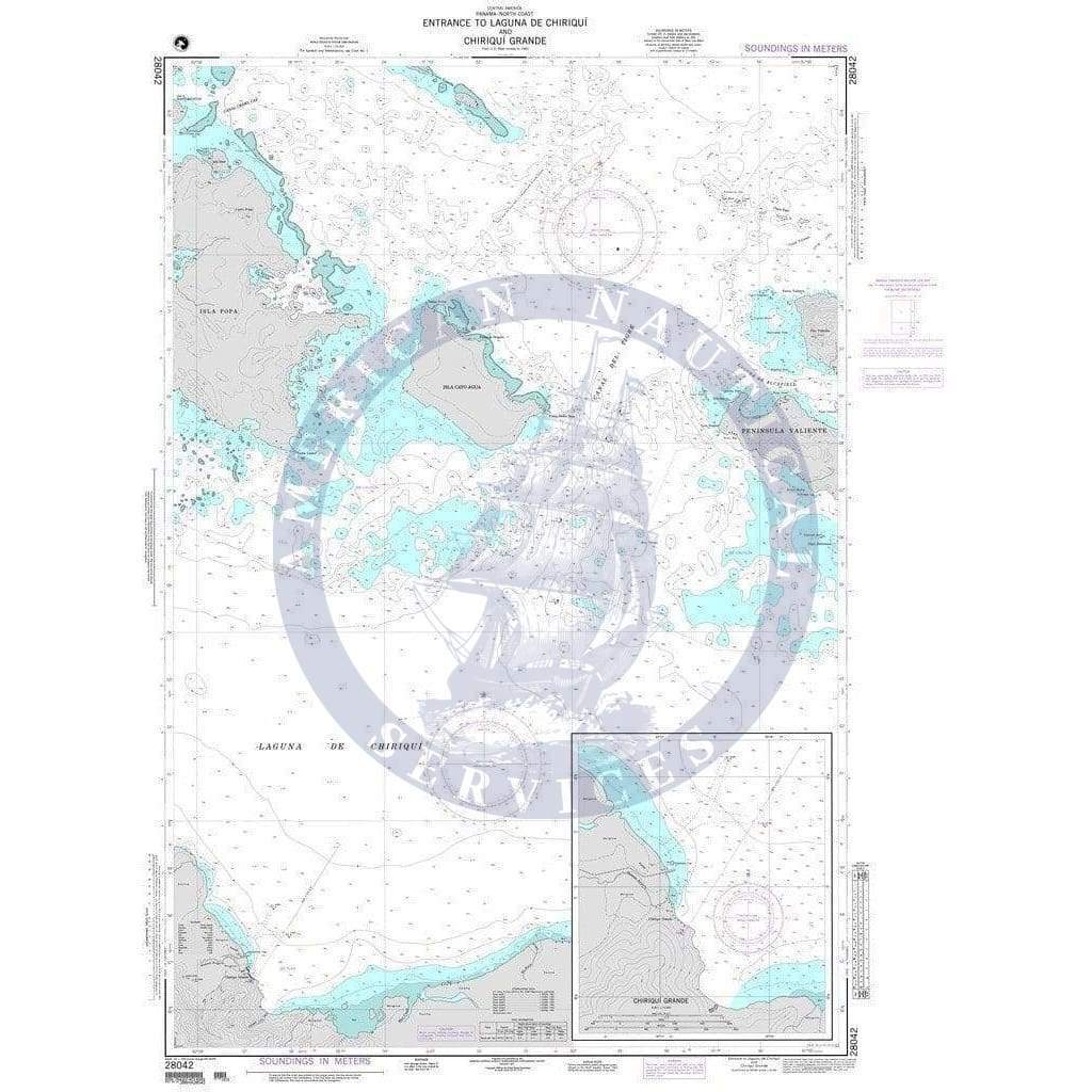 NGA Nautical Chart 28042: Entrance to Laguna de Chiriqui and Chiriqui ...