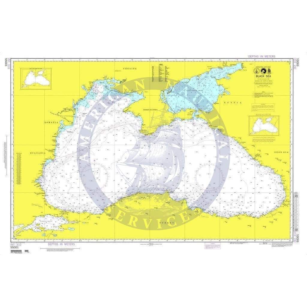 NGA Nautical Chart 55001: INT. 310, Black Sea | Black Sea Chart| Black ...