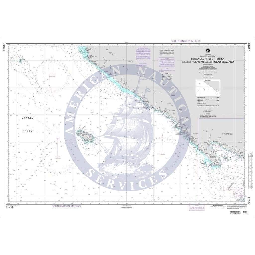 NGA Nautical Chart 71015: Bengkulu to Selat Sunda including Pulau Mega ...