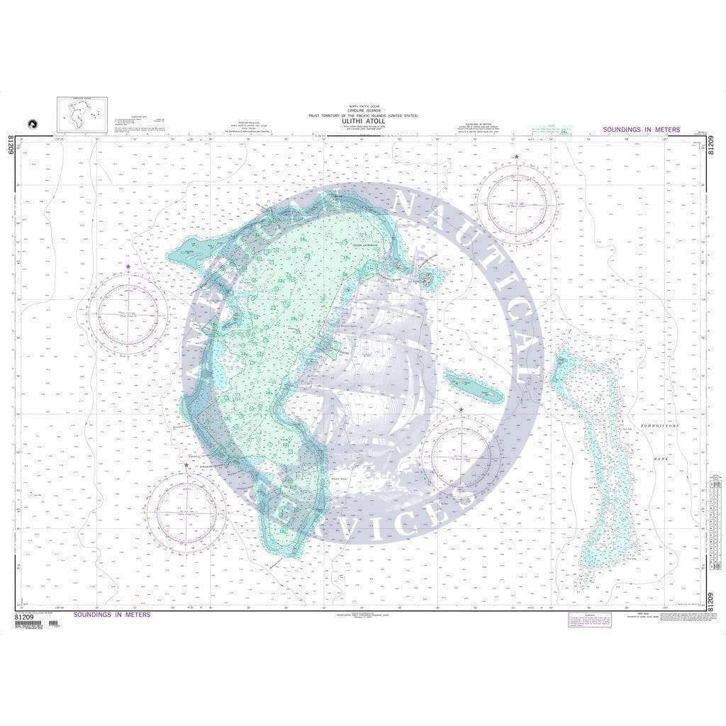 NGA Nautical Chart 81209: Ulithi Atoll| Ulithi Atoll Map - Amnautical