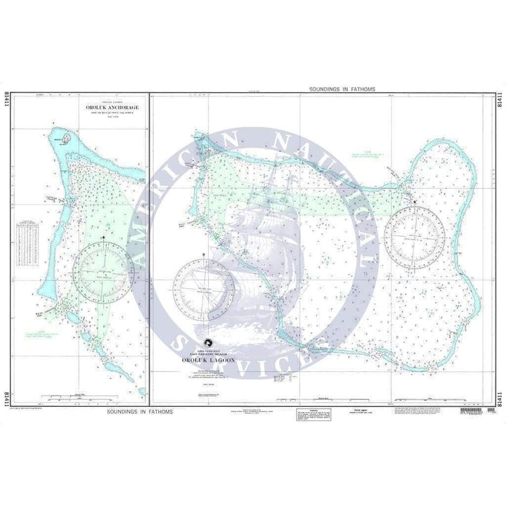 NGA Nautical Chart 81411: Oroluk Lagoon (East Caroline Islands ...